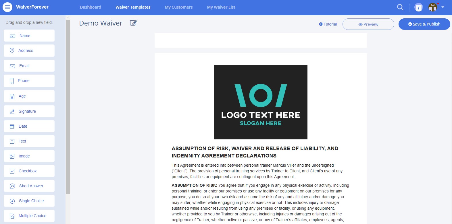 Free Online Waiver Form Builder - WaiverForever